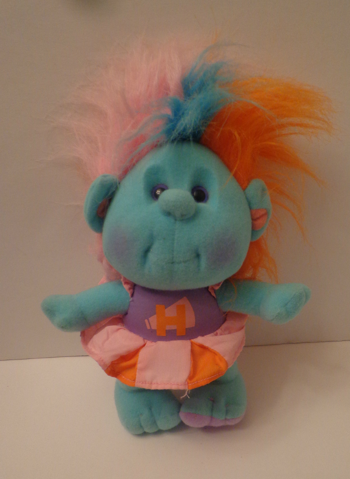 1989 Playskool Hobnobbins Cousin Rah Rah Plush Doll Troll Blue Face ...