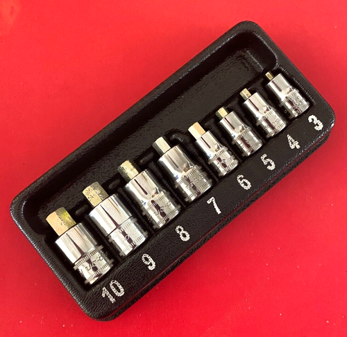 MINT Snap On Tools 8pc Combination Drive Stubby Hex Allen Key Socket ...