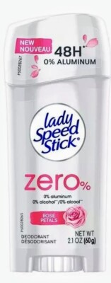 Lady SPEED STICK ZERO Deodorant, ROSE PETALS Free Aluminum 2.1 Oz ...