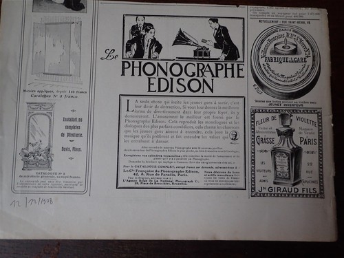phonographe EDISON + FLEUR DE VIOLETTE de GIRAUD GRASSE pub ...
