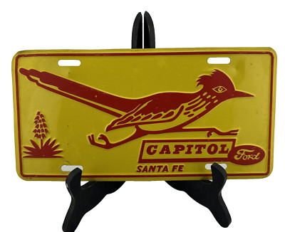 Vintage License Plate Roadrunner Capitol Ford Santa Fe, New Mexico Red ...