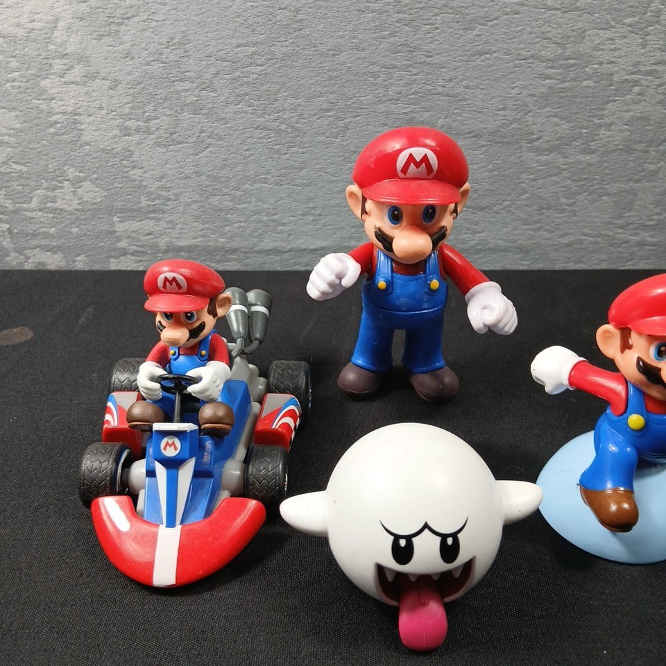 Lot of 5 Super Mario Bros Action Figures Mario Yoshi Racing Boo | eBay