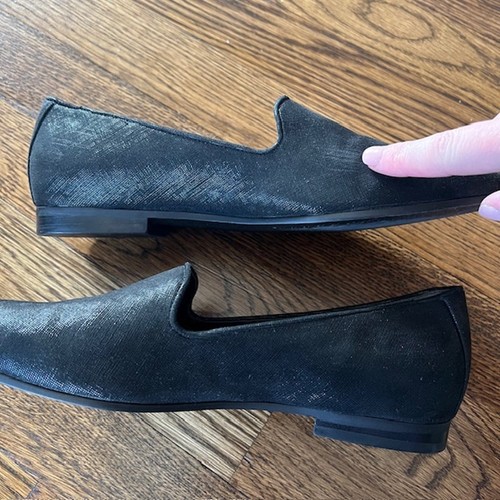 Vionic Willa II Womens 7 Black Metallic Flats Slip On Comfort Low Heel ...
