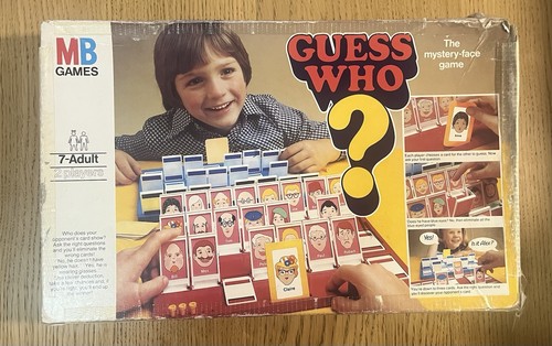 MB Guess Who Game (1980) 1 card missing & box is worn. Game Boards Fab ...