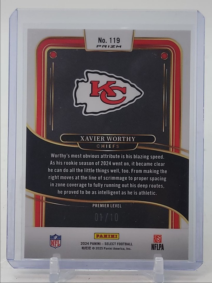 XAVIER WORTHY 2024 SELECT PREMIER LEVEL ROOKIE GOLD LAZER RC 01/10 ...