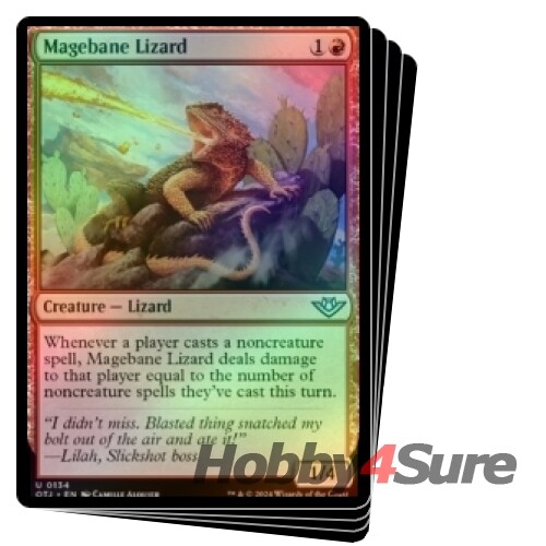 Foil Magebane Lizard X4 M/NM Magic MTG Outlaws Of Thunder Junction | eBay
