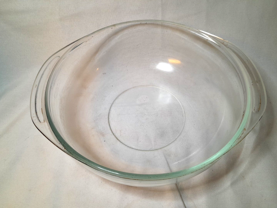 Vintage PYREX 024 & 023 Clear Glass Nesting Casserole Bowl Set 2qt, 1 ...