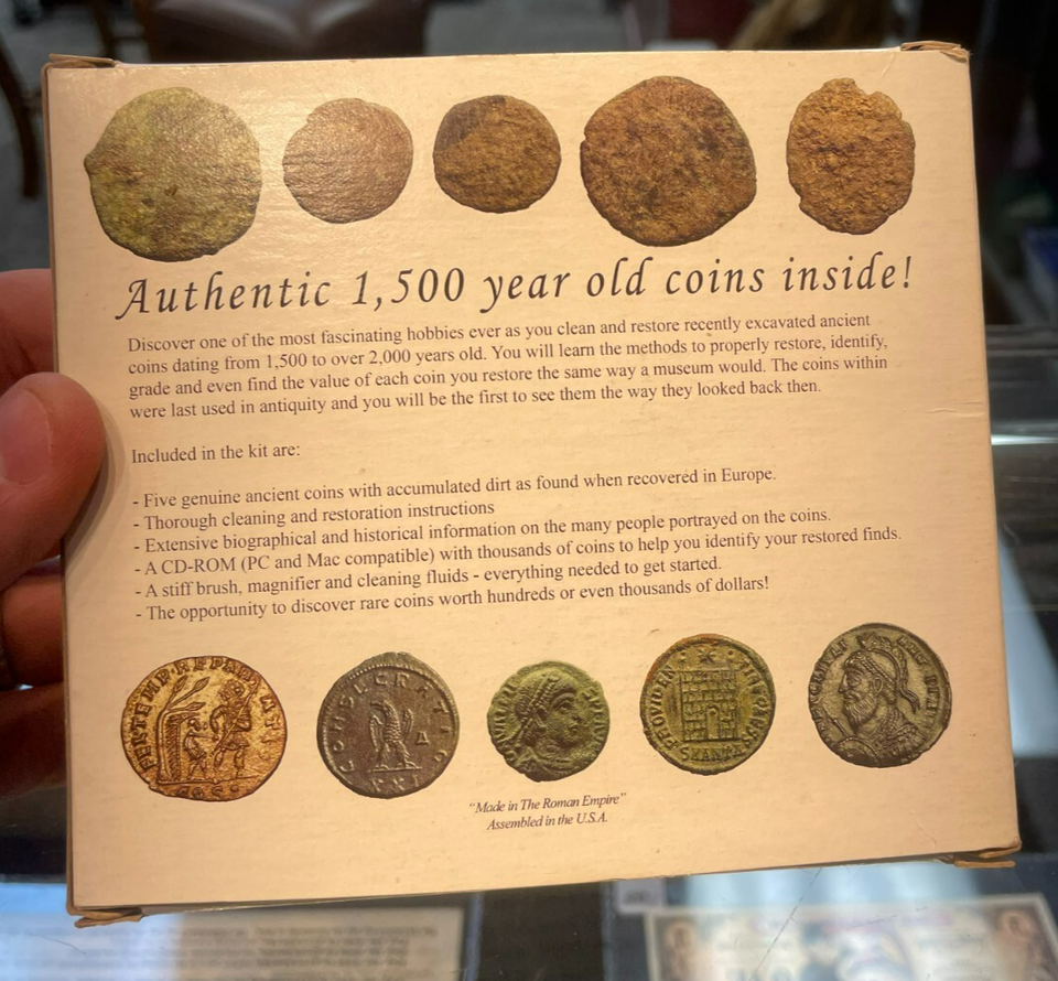 Vtg New Sealed Dirty Old Coins The Ancient Coin Cleaning Kit w Coin ...