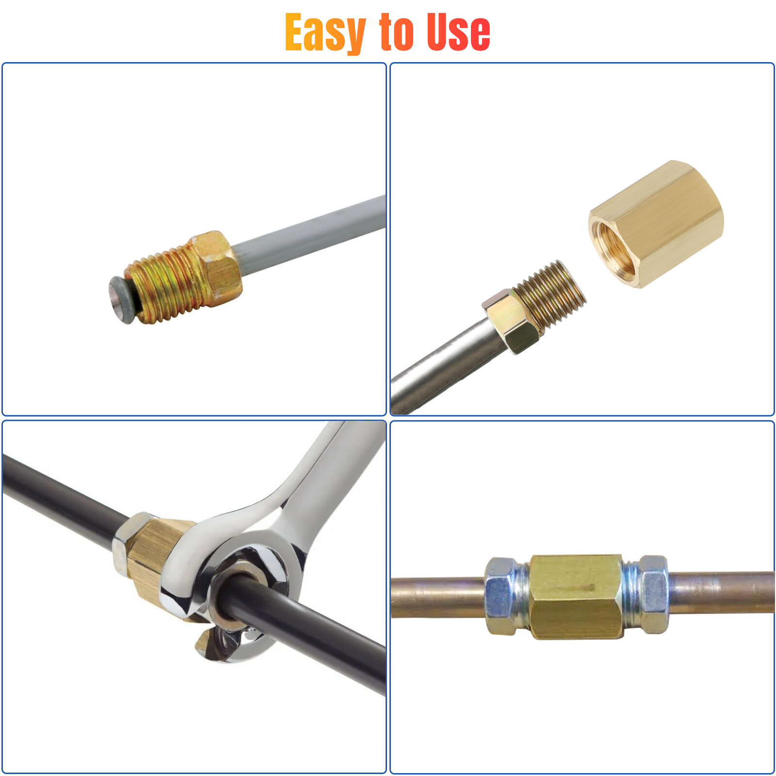 12 Piece 3/16" brake line (3/8-24 Inverted) Brake Line Fittings & Brass ...