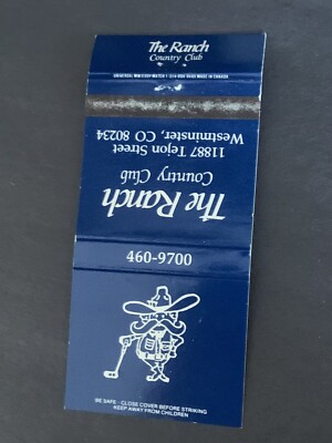 Vintage Colorado Matchbook: “The Ranch Country Club” Westminster, CO | eBay