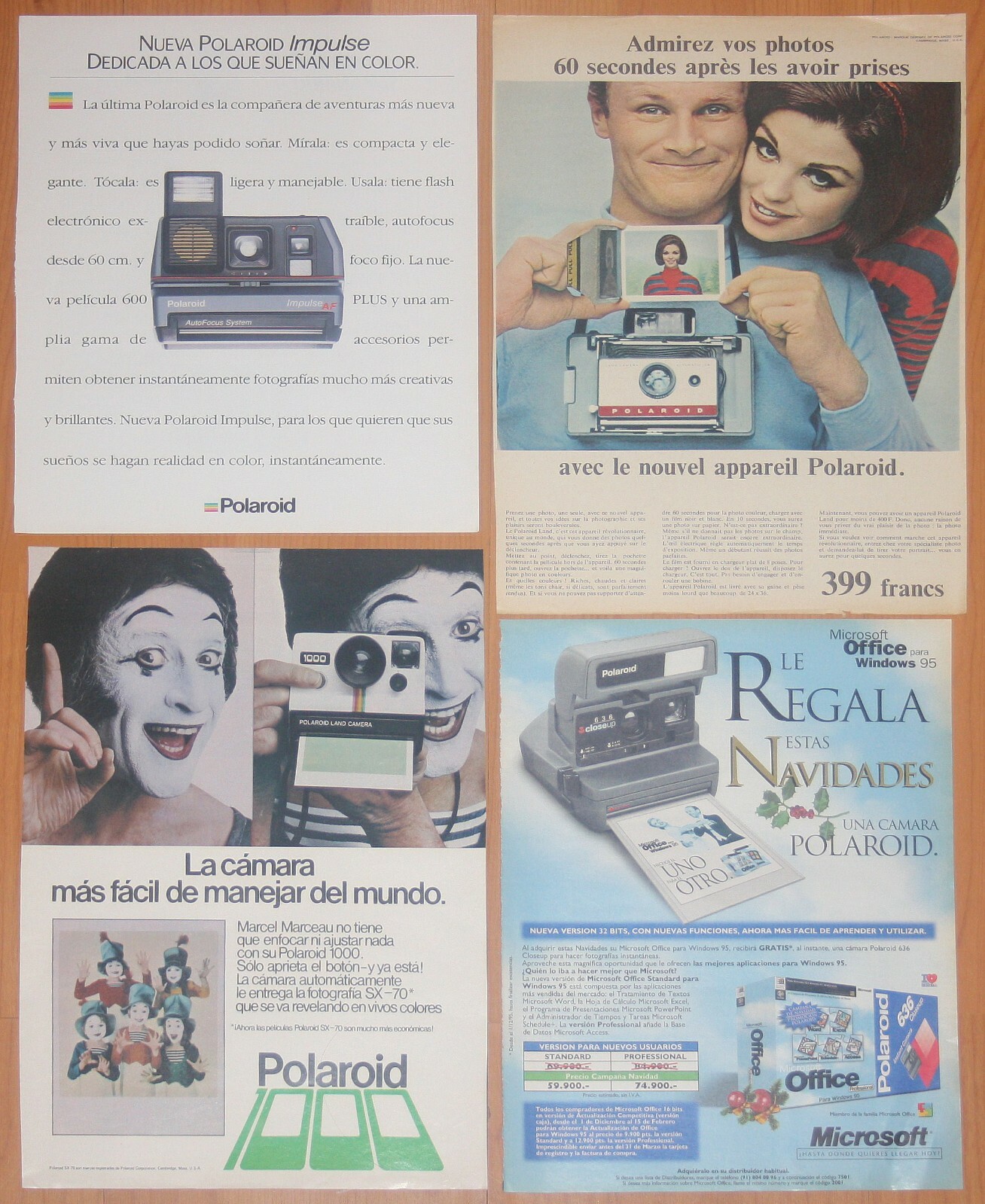Polaroid 4x 1960s/90s Ads Adverts Poster Advertising Notice Photograph ...