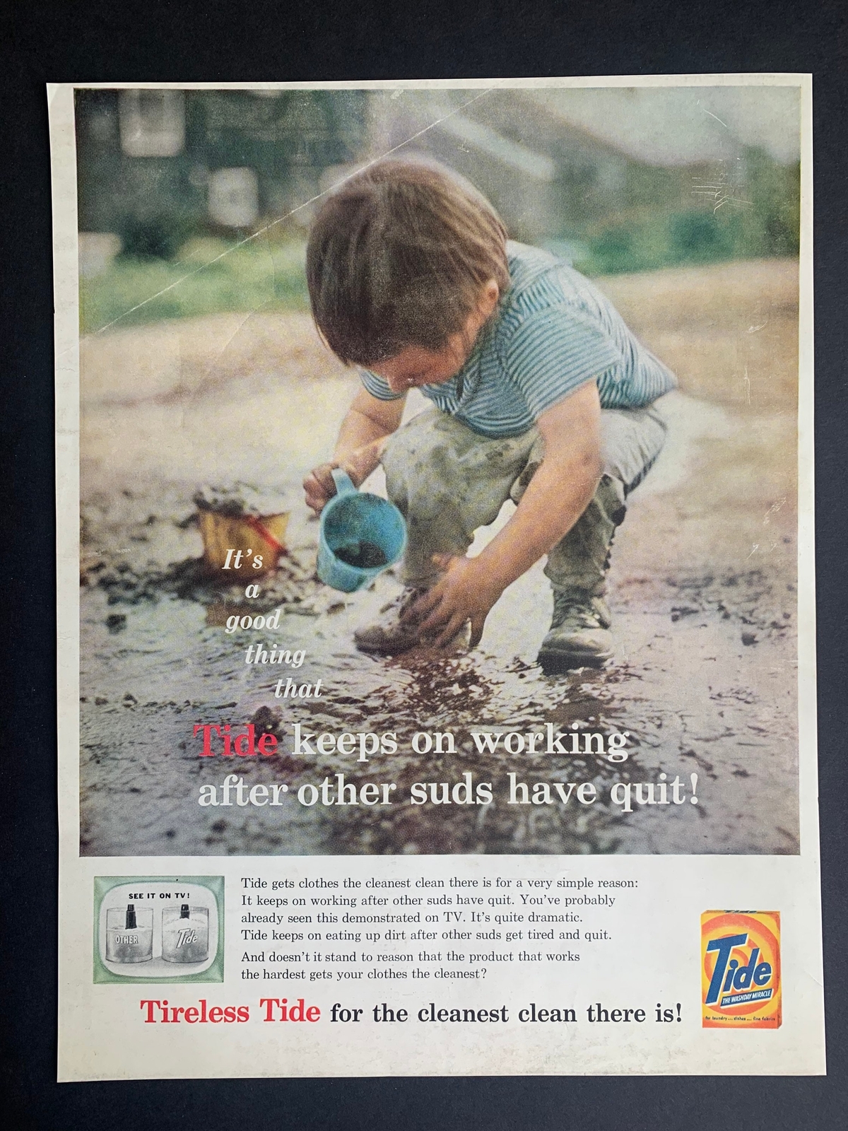 Vintage 1958 Tide Laundry Detergent Print Ad | eBay