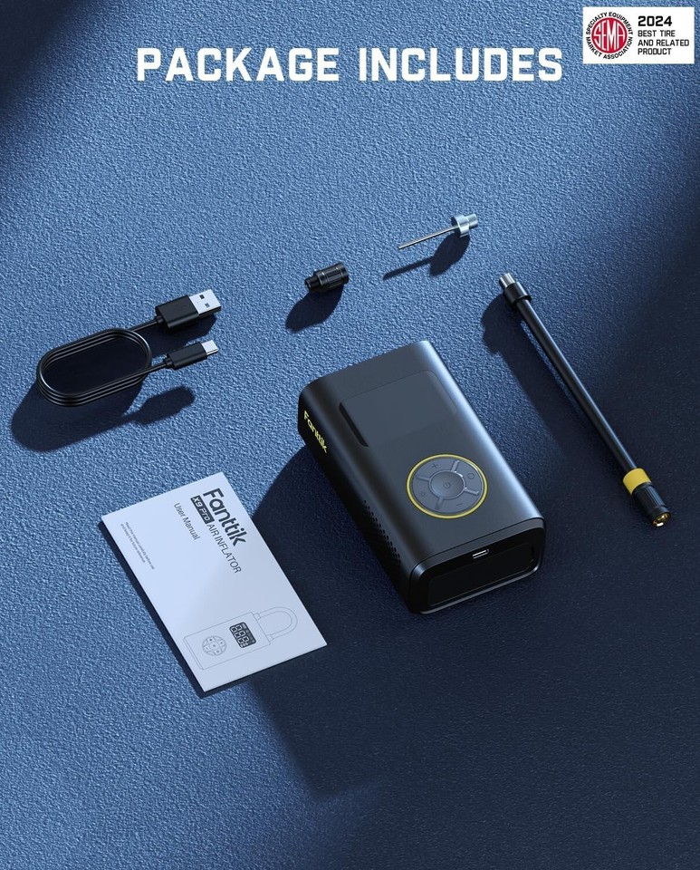 Fanttik X9 Pro Portable Tire Inflator for Motorcycle, 27s Fast Inflate ...