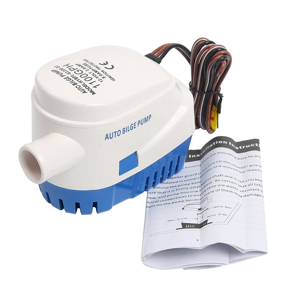 1100 GPH 12V Automatic Submersible Bilge Water Pump Auto Float Switch ...