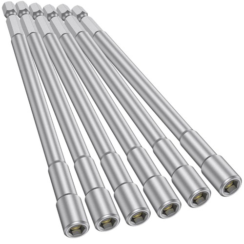 6Pcs Magnetic Nut Driver Long Impact Nut Driver 1/4inch Hex Shank to ...