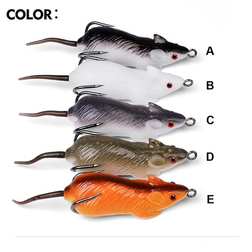 5x Colorful Soft Mice Bait Rat Lure Mouse Top Water Fishing Lure Bass ...