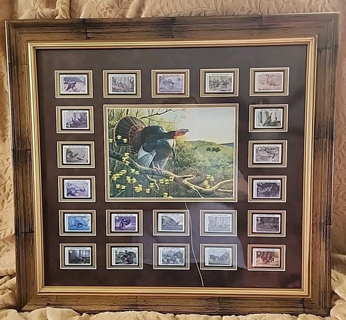 National Wild Turkey Federation Framed Print $5.00 Stamp Set 1983-2003 ...