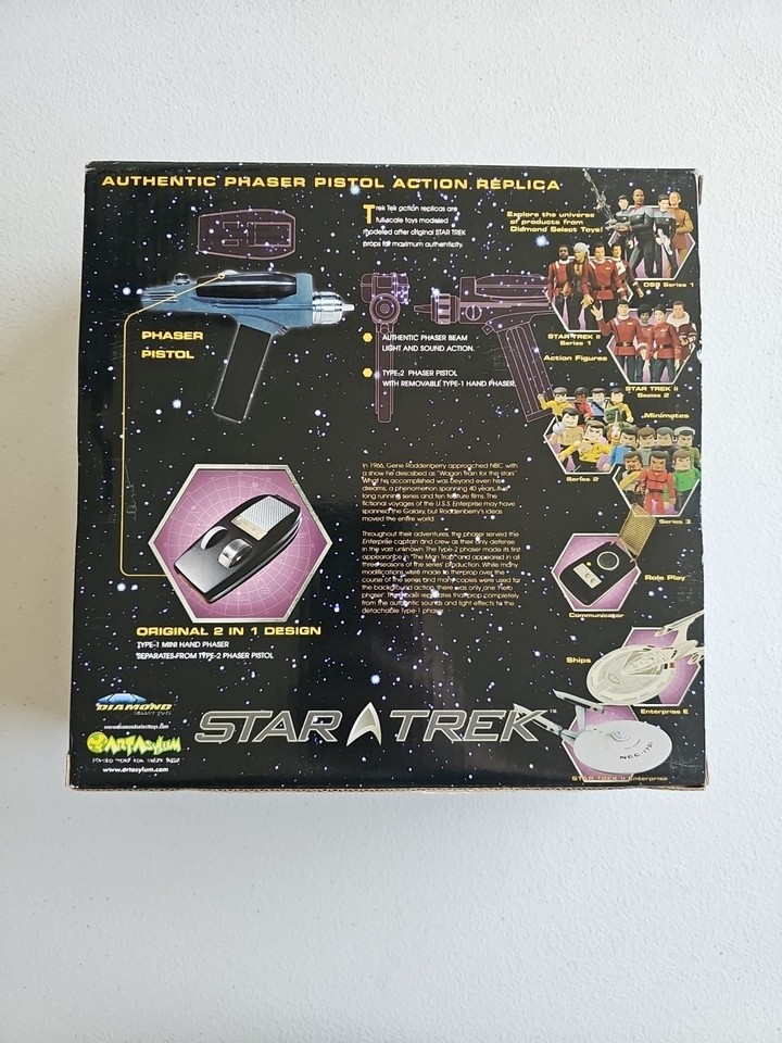 Star Trek Original Series Phaser Pistol 2 In 1 w/ Mini Phaser Diamond ...