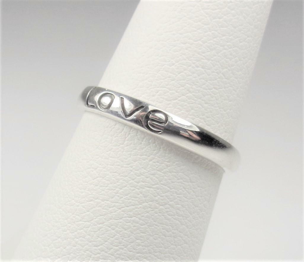 STERLING SILVER LOVE SCRIPT BAND PROMISE RING SIZES 7 AND 8 | eBay