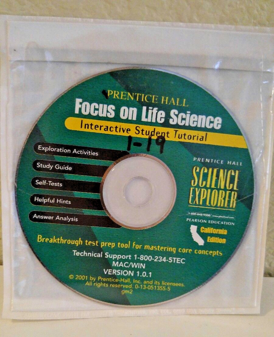 Prentice Hall LIFE Science 7th CD ROM SELF Tests ANSWER KEY STUDY GUIDE ...