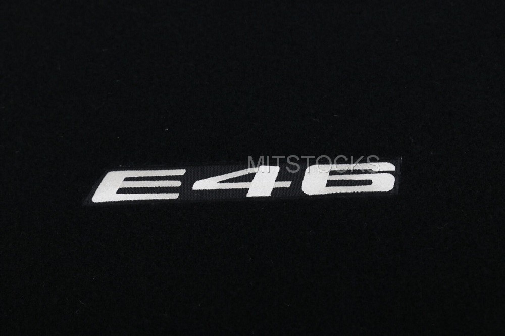 STITCHED LOGO FIT FOR 99-05 BMW E46 3-SERIES 4 DOOR BLACK NYLON CARPET ...