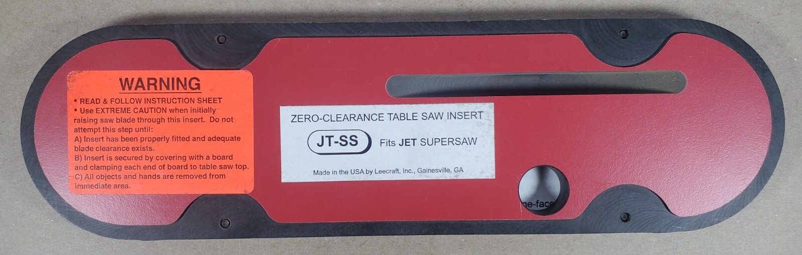 Leecraft JT-SS Jet Supersaw Zero Clearance Table Saw Insert | eBay