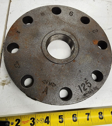 2 x 9" Reducing Companion Flange Cast Iron #125 8 Bolt Threaded x ...