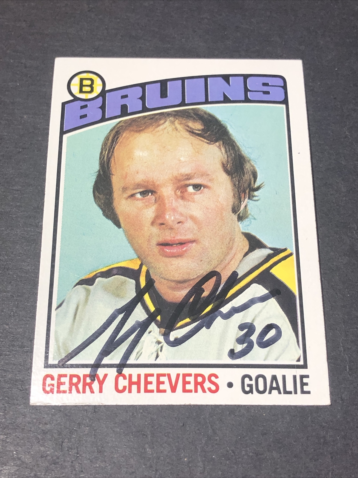 GERRY CHEEVERS SIGNED BOSTON BRUINS AUTOGRAPHED CARD THE MASK HHOF Lot ...