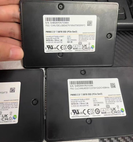 Samsung PM983 7.68TB SSD 2.5" NVMe PCIe Gen 3 U.2 MZQLB3T8HMLA-00007 MZ ...