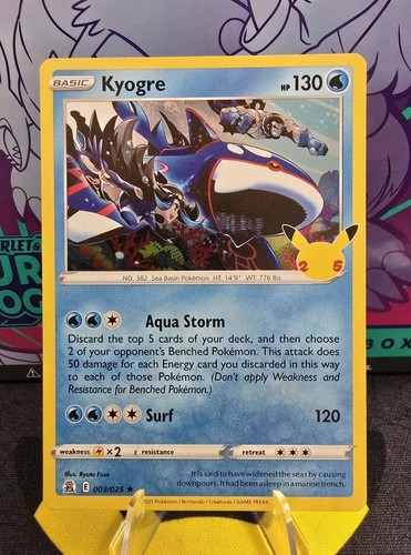 Kyogre 003/025 Pokémon Celebrations 25th Anniversary Holo Rare Card NM ...