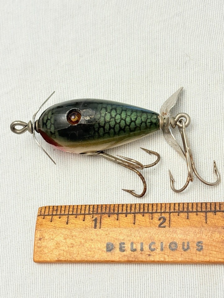 Vintage Shur Strike Petite Spinner Wood Fishing Lure W’ Glass Eyes ...