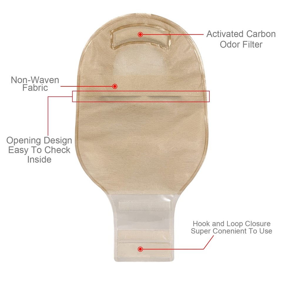 Carbou 21 PCS Ostomy Supplies Colostomy Bags Two Piece Drainable ...