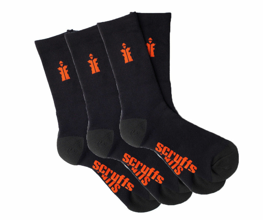 Scruffs Worker Socks PACK OF 3 - Reinforced Work Boot Socks - 2 SIZE ...