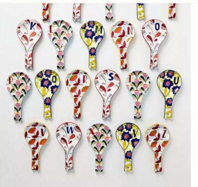 Spoon Rest Initial A E G J L R Anthropologie Monogram Tivoli Cooking ...