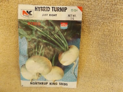 Vintage 1974 NORTHRUP KING SEEDS Packet for Hybrid Turnip "Just Right ...