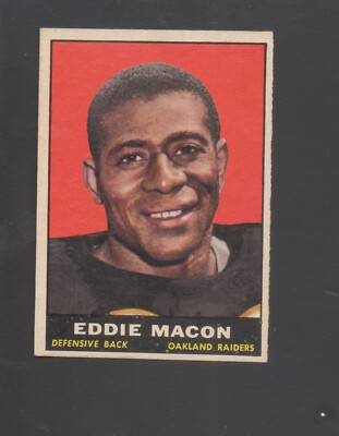 1961 Topps Football Card #183 Eddie Macon-Oakland Raiders Near Mint ...