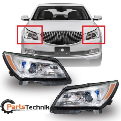Halogen W/ LED DRL Headlight Lamp Set LH & RH Pair For 2014-2016 Buick ...