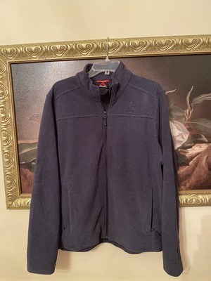 Gerry Blue Full Zip Long Sleeve Heavy Textured Waffle Knit Sweater ...