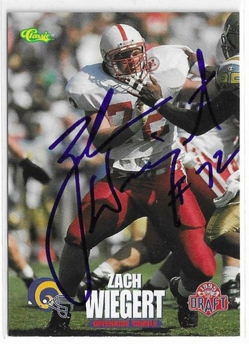 ZACH WIEGERT Autographed Signed 1995 ROOKIE card Nebraska Cornhuskers ...