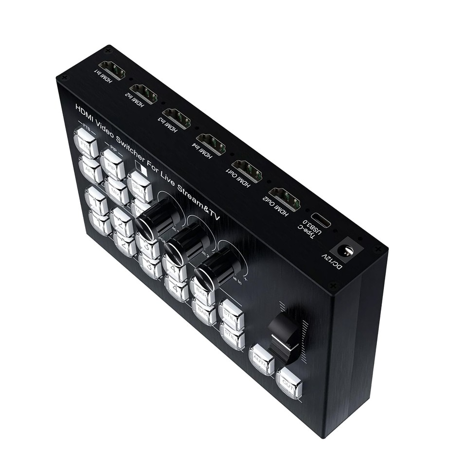 4K Video Switcher 4 HDMI Camera Streaming Live Production Broadcasting ...