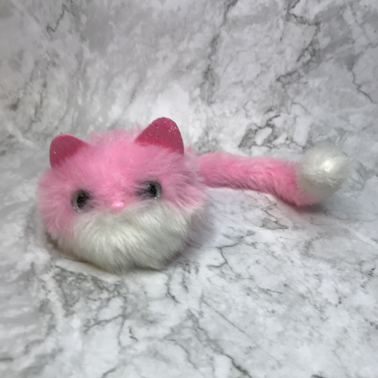 POMSIES INTERACTIVE PINK CAT PLUSH light up eyes cute stuffed animal | eBay