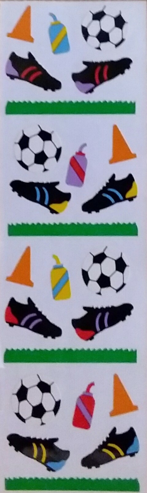 Mrs Grossman Stickers SOCCER 1994 ball cleats shoes grass cones water ...
