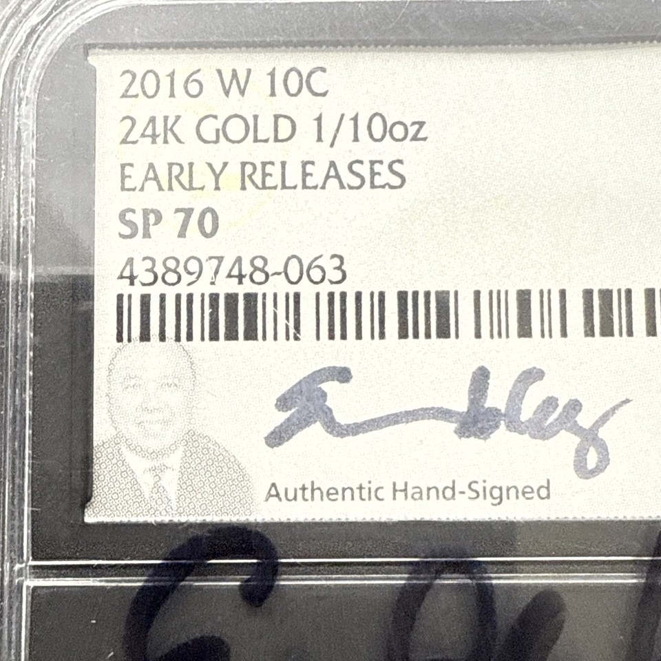 2016 W 10C GOLD MERCURY DIME NGC SP70 EARLY RELEASES MOY SIGNED LABEL ...