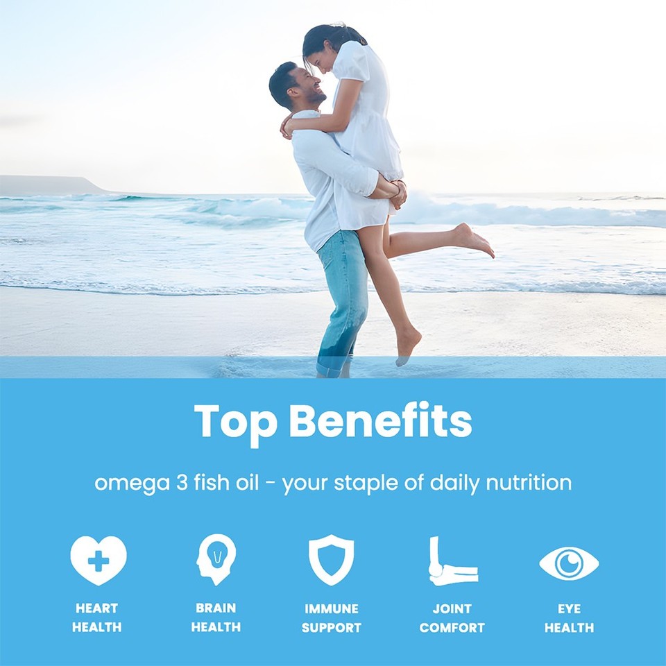 Triple Strength Omega 3 Fish Oil,For Heart,Brain,Eye&Immune Health 120 ...