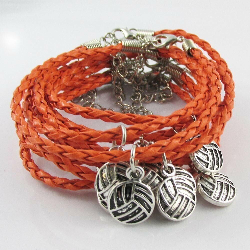 10 Player Set Netball Charm Bracelet Braided Cord Team Gifts Pick ...