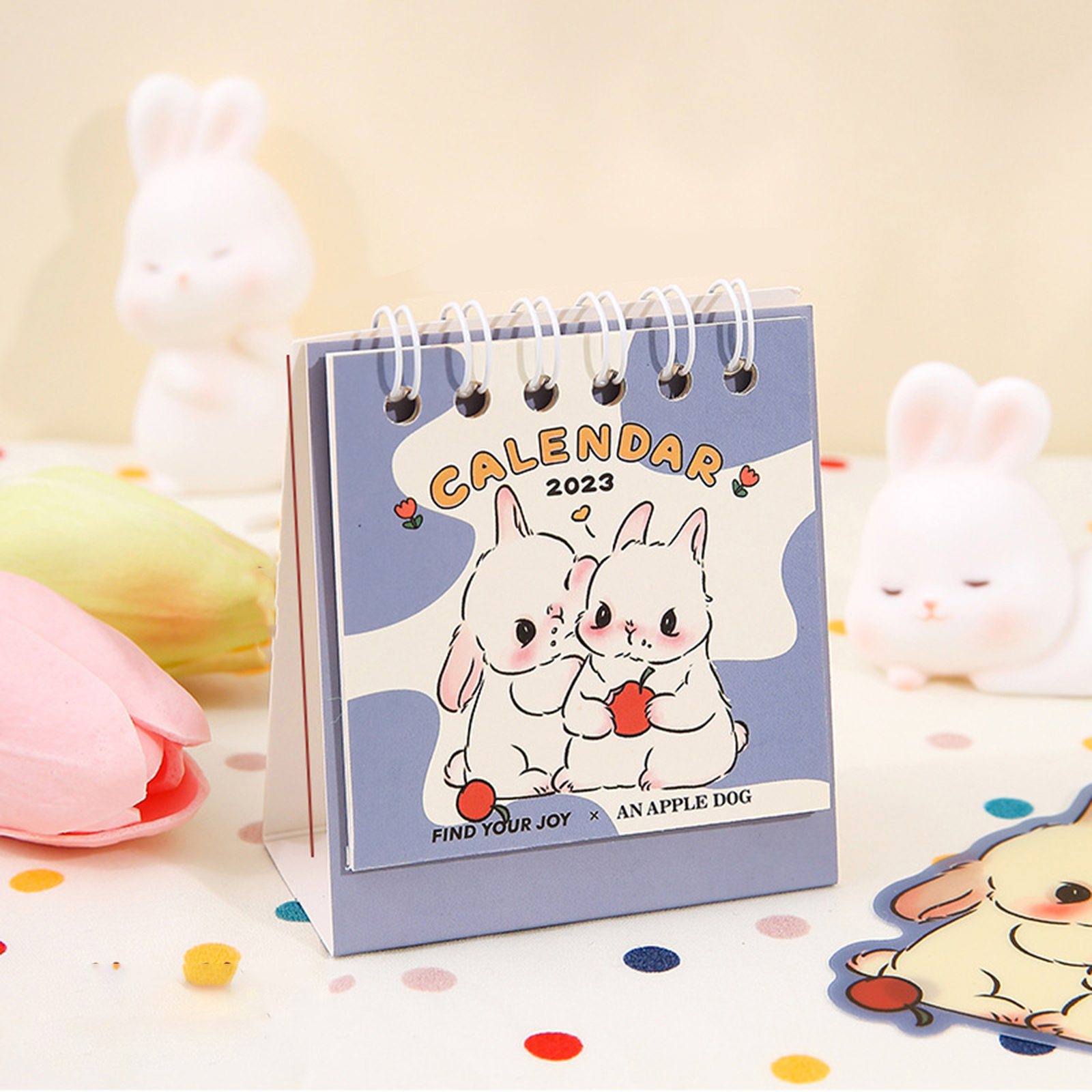 Desk Calendar Stable Desk Decoration 2023 Cartoon Rabbit Desktop ...