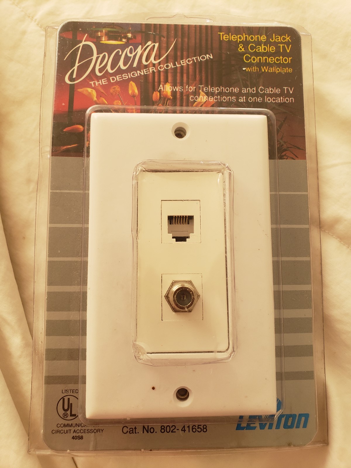 Leviton Decora Telephone Jack & cable TV connector | eBay