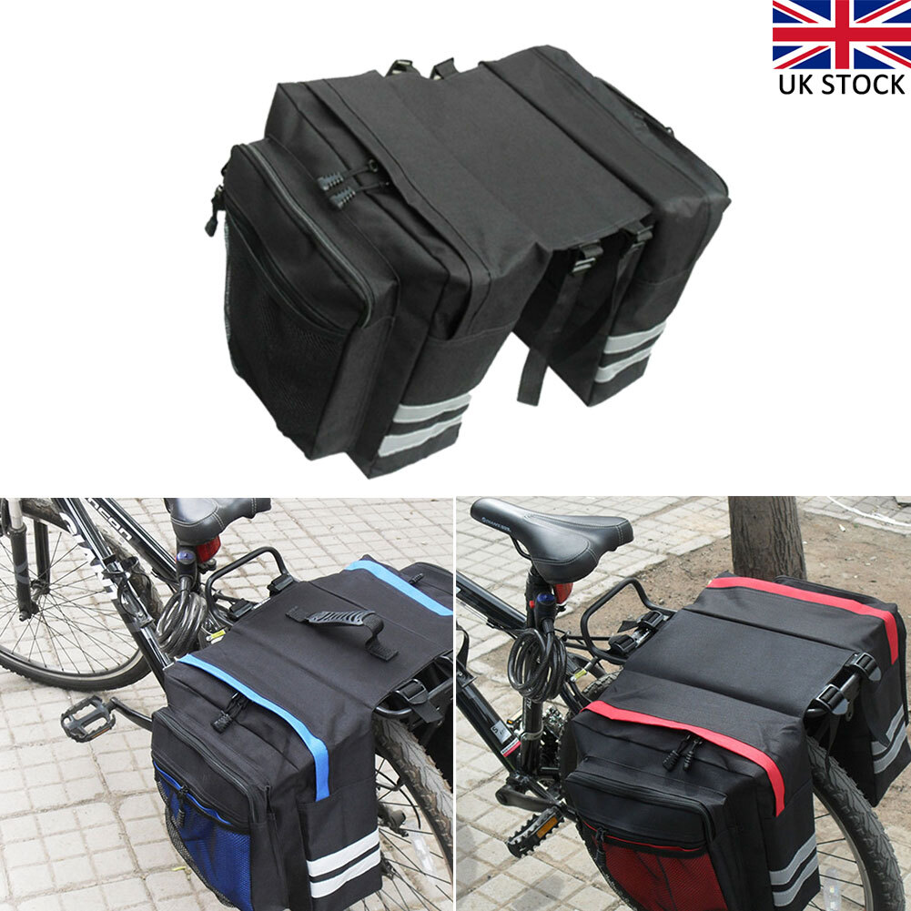 Double Panniers Bag Bike Bicycle Cycle Rear Seat Trunk Rack Pack ...