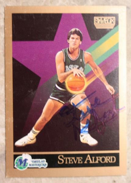 Dallas Mavericks IU star Steve Alford autographed 1990 Skybox ...