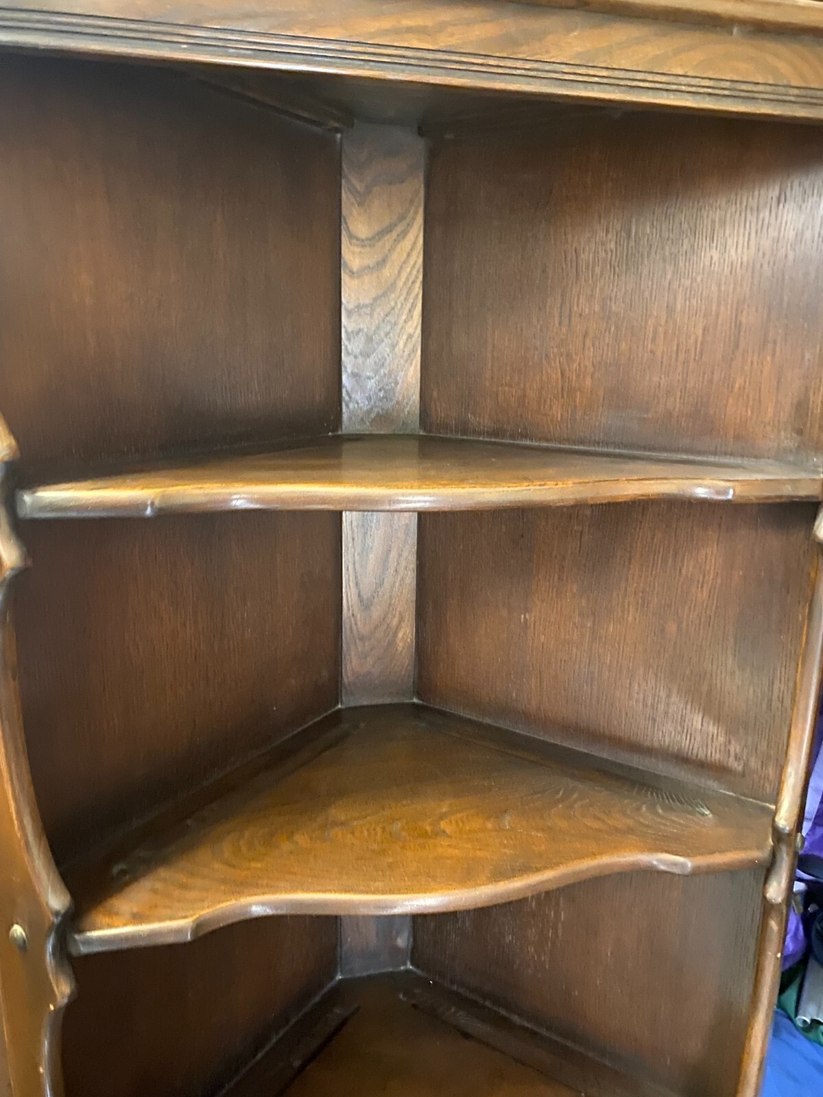 Vintage Ercol Windsor Corner Unit Display Cabinet Blue Label Dark ...